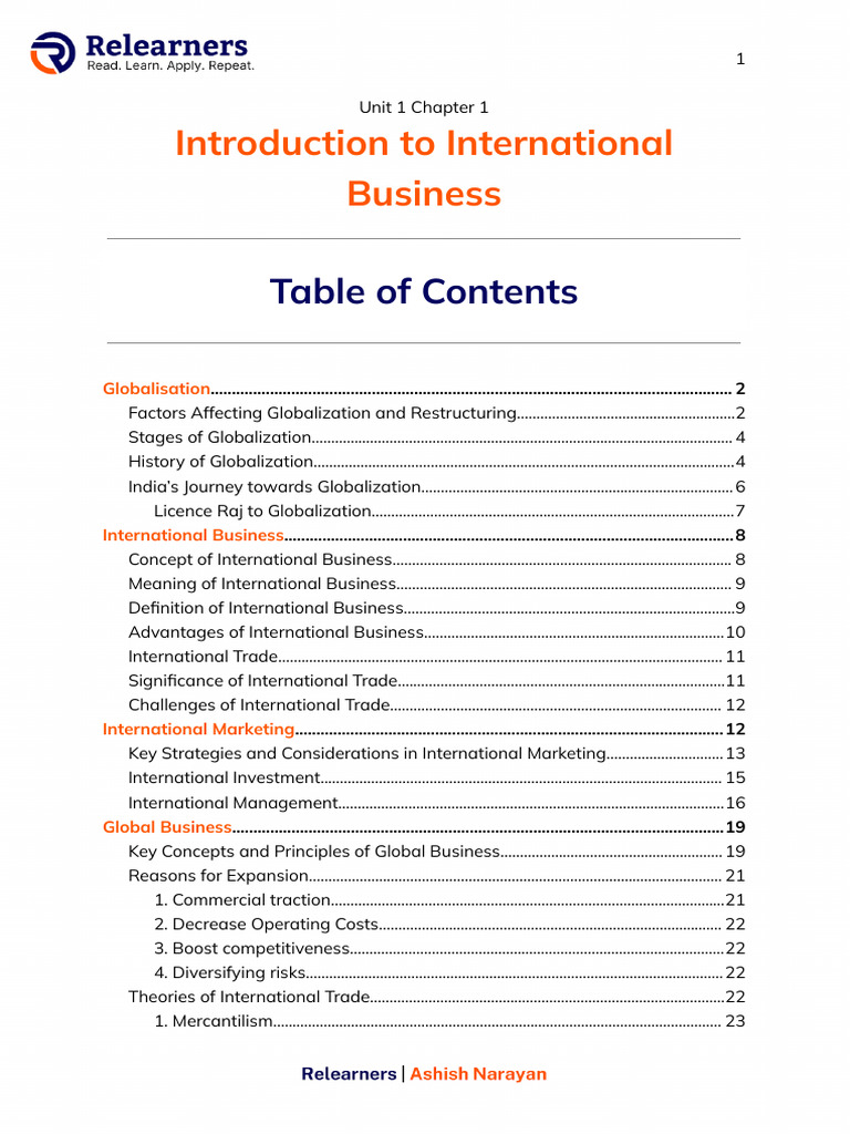 01 IB Introduction To International Business SEM 5 | PDF | Globalization | Foreign Direct Investment