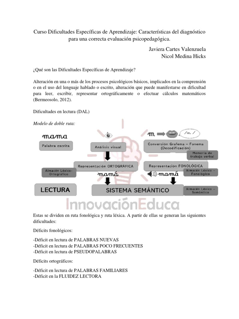 Curso Dificultades EspecÃ - Ficas de Aprendizaje | PDF | Aprendizaje | Memoria