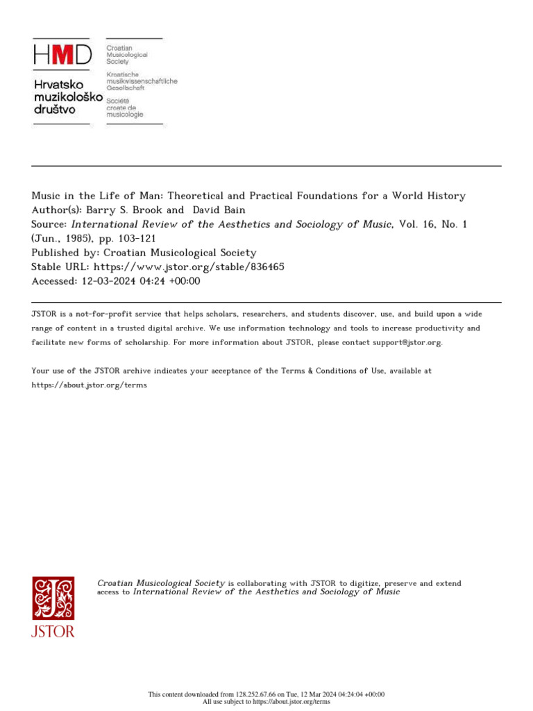 Brook, Bain - Music in The Life of Man | PDF | Harmony | Charles ...