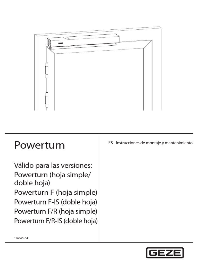 GEZE Instrucciones de Montaje ES 661123 | PDF | Tornillo | Fusible (Eléctrico)