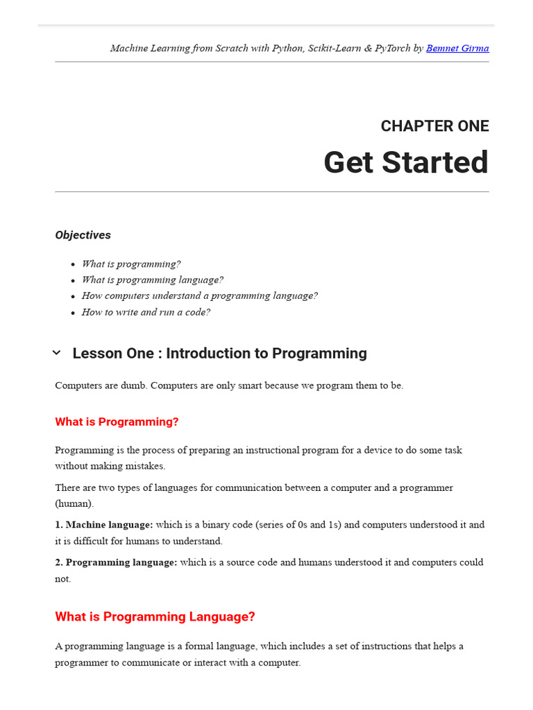 01 CHAPTER ONE - GET STARTED | PDF | Computer Programming | Compiler