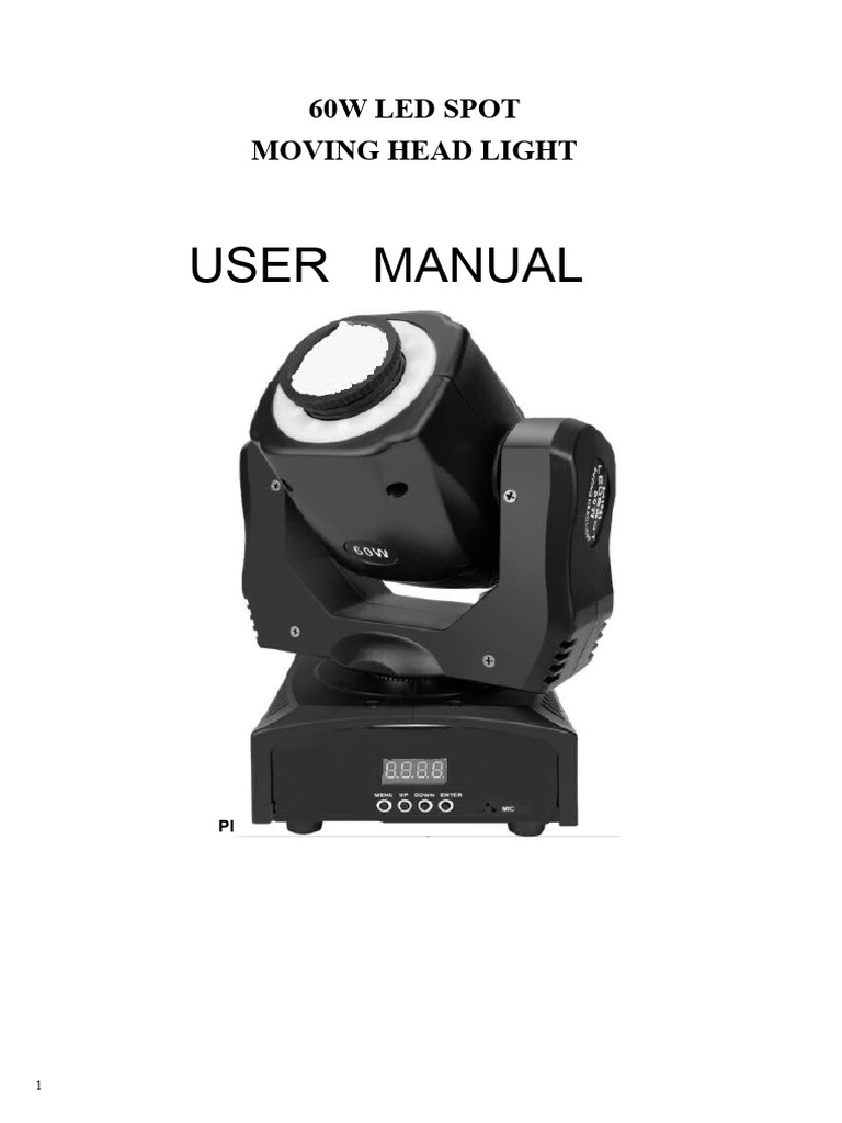 60W Mini LED Spot Moving Head Manual | PDF | Computer Engineering ...
