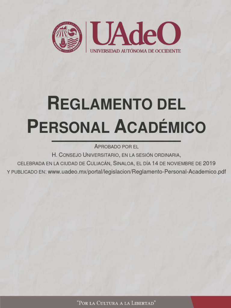 Reglamento Personal Academico | Descargar gratis PDF | Universidad | Maestros