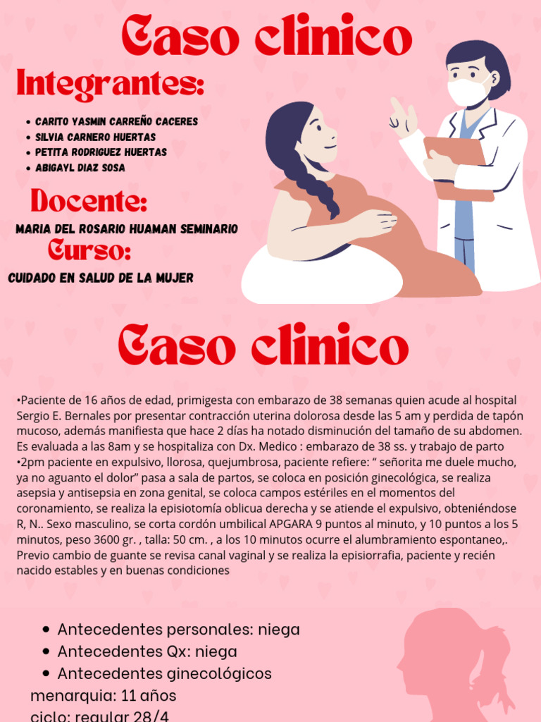 Caso Clinico | PDF | Parto | Ciencias de la Salud Caso Clinico | PDF | Parto | Ciencias de la Salud