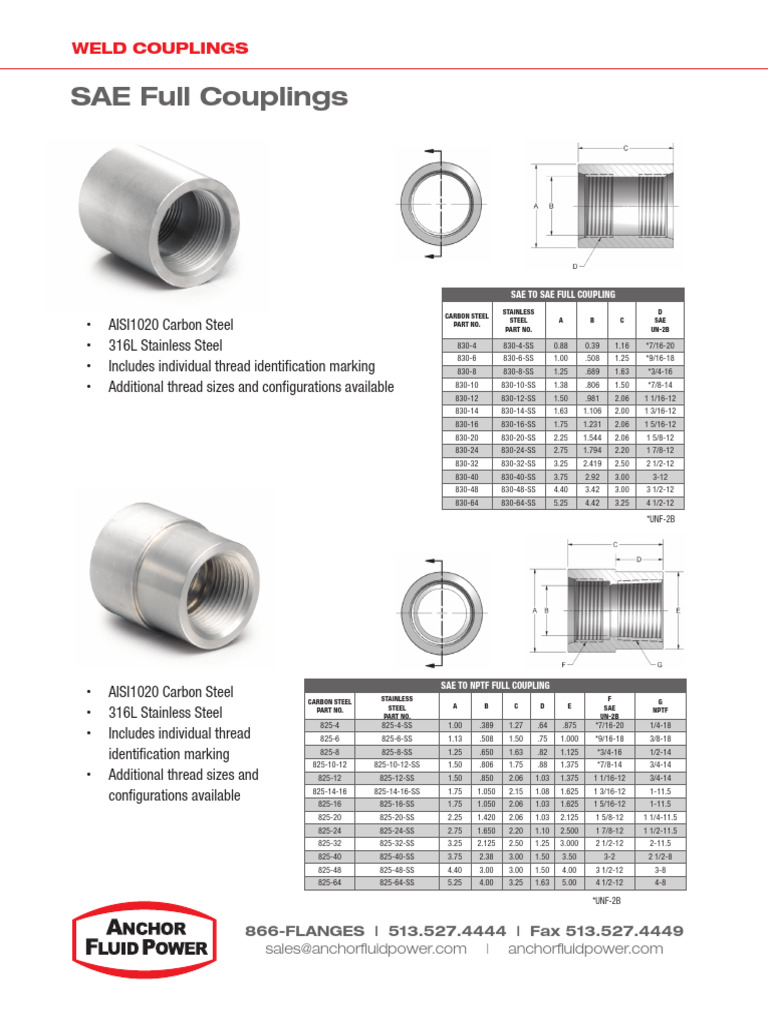 Brochure for SAE to SAE Full Couplings | PDF