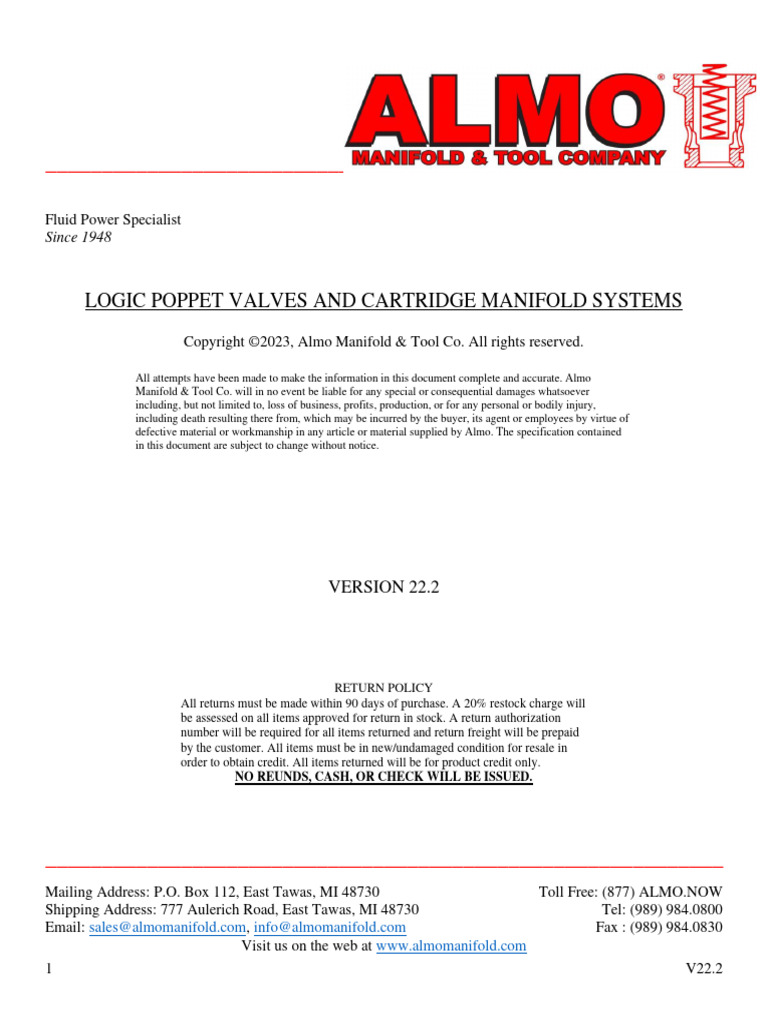 Almo Manifold Summer 2023 Catalog | PDF | Valve | Screw