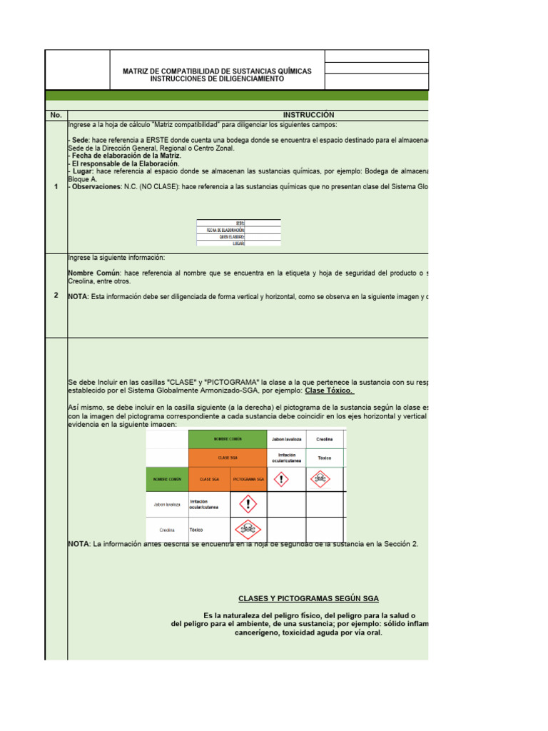 Matriz de Compatibilidad SGA (1) (1) | PDF | Gases | Sustancias químicas