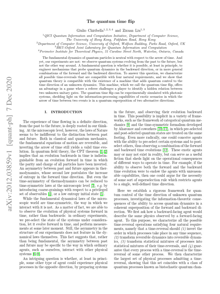 Quantum Time Flip Mechanism Explained | PDF | Quantum Mechanics | Time