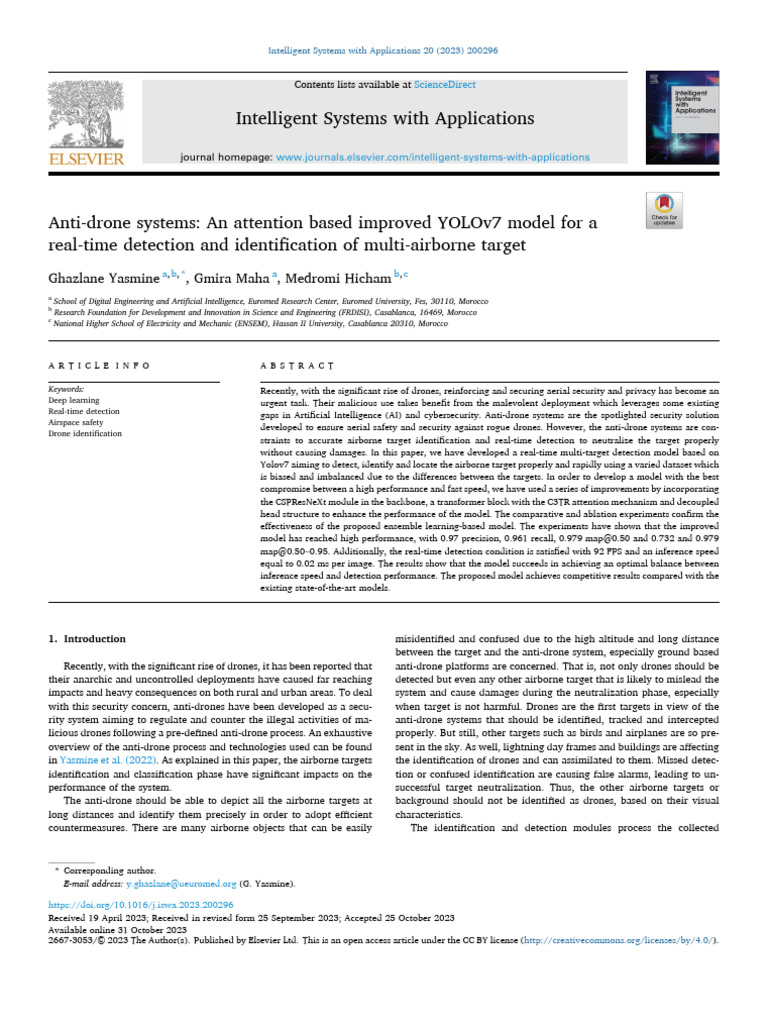 Anti-Drone Systems An Attention Based Improved YOLOv7 Model For A Real ... Anti-Drone Systems An Attention Based Improved YOLOv7 Model For A Real ...