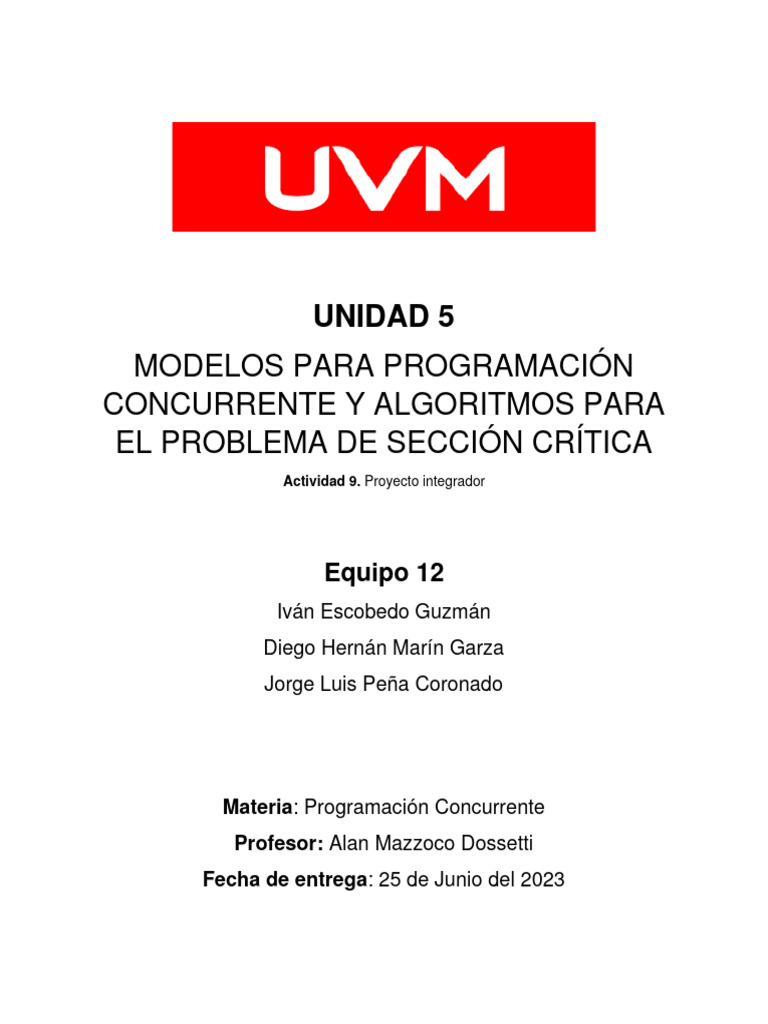 Modelos para Programación Concurrente Y Algoritmos para El Problema de Sección Crítica | PDF ...