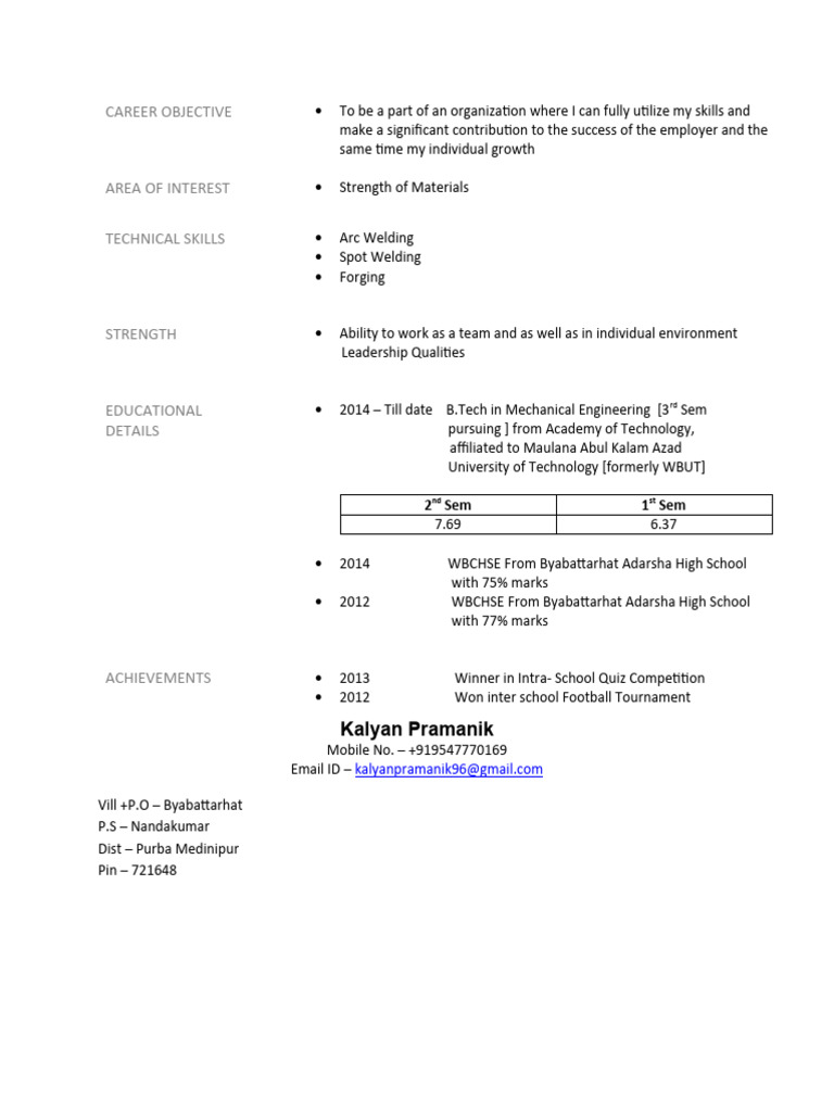 Kalyan Pramanik - CV | PDF