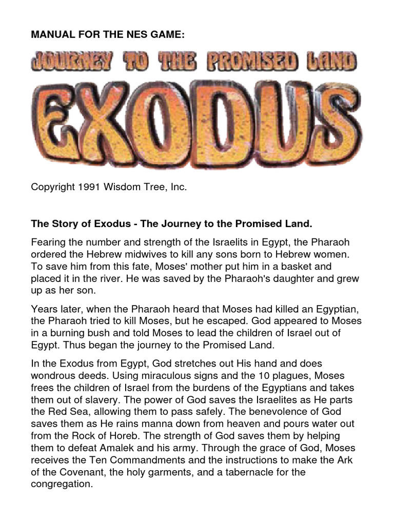 Exodus Journey To The Promised Land - 1991 - Wisdom Tree | PDF | The Exodus | Book Of Exodus