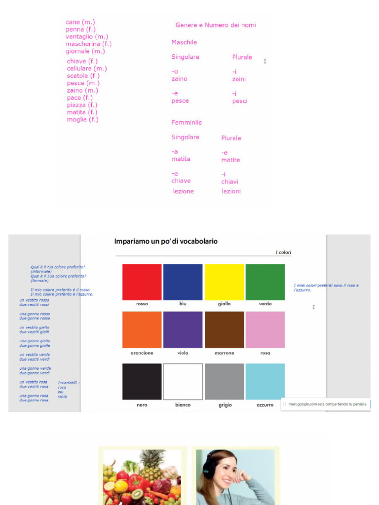 ITALIANO COLORES Y FRASES | PDF