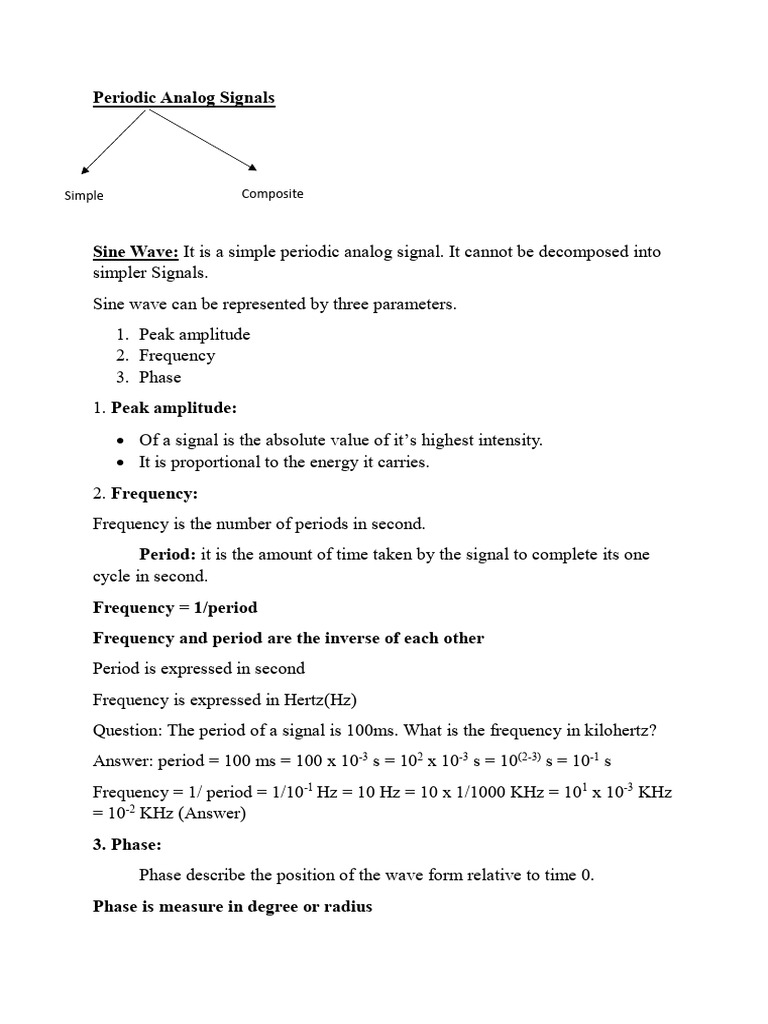 Periodic Analog Signals | PDF | Frequency | Waves