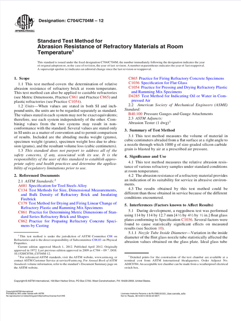 Dokumen - Tips Astm C 704 | PDF