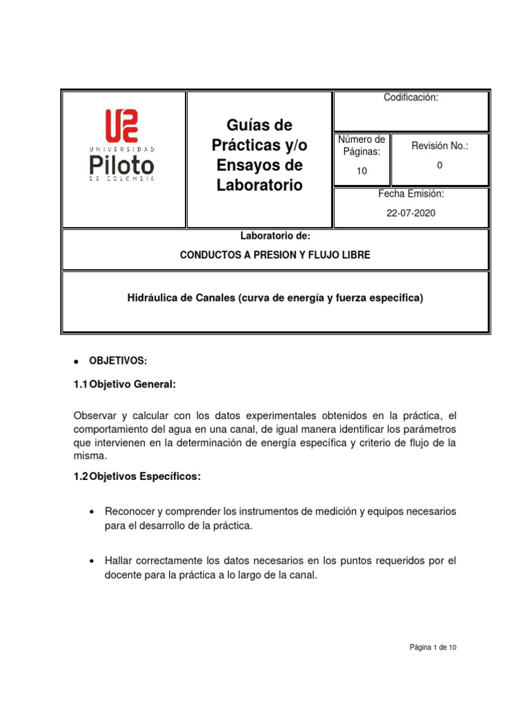 Guía Energia y Fuerza Especifica | PDF | Laboratorios | Canal