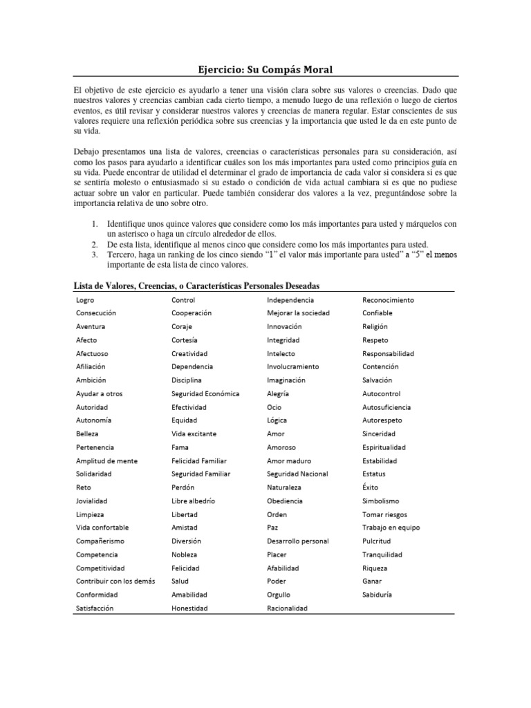 Ejercicio 1 - Compas Moral | PDF