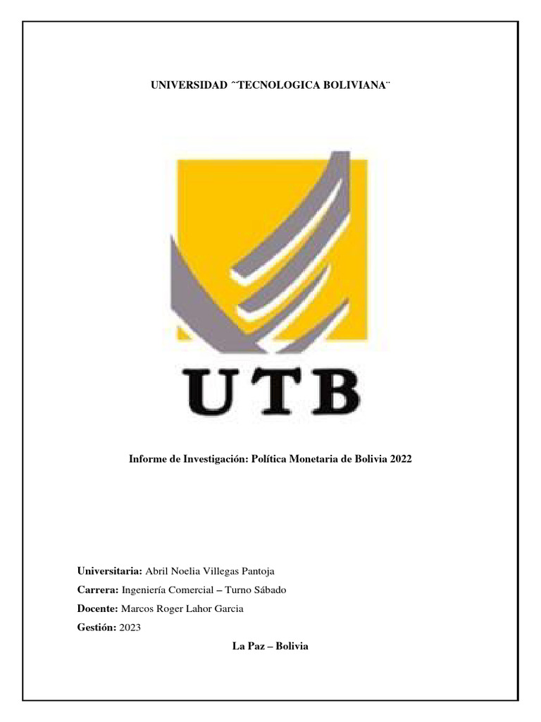 Informe de Investigación Abril Villegas | PDF | Inflación | La política ...