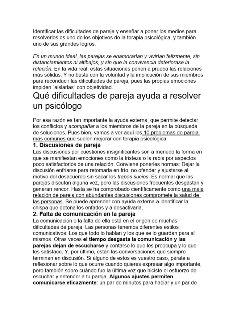 Identificar Las Dificultades de Pareja y Enseñar A Poner Los Medios ... Identificar Las Dificultades de Pareja y Enseñar A Poner Los Medios ...