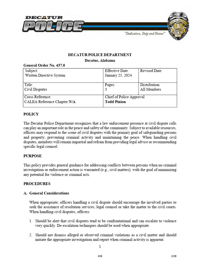 Written Directives Manual | PDF