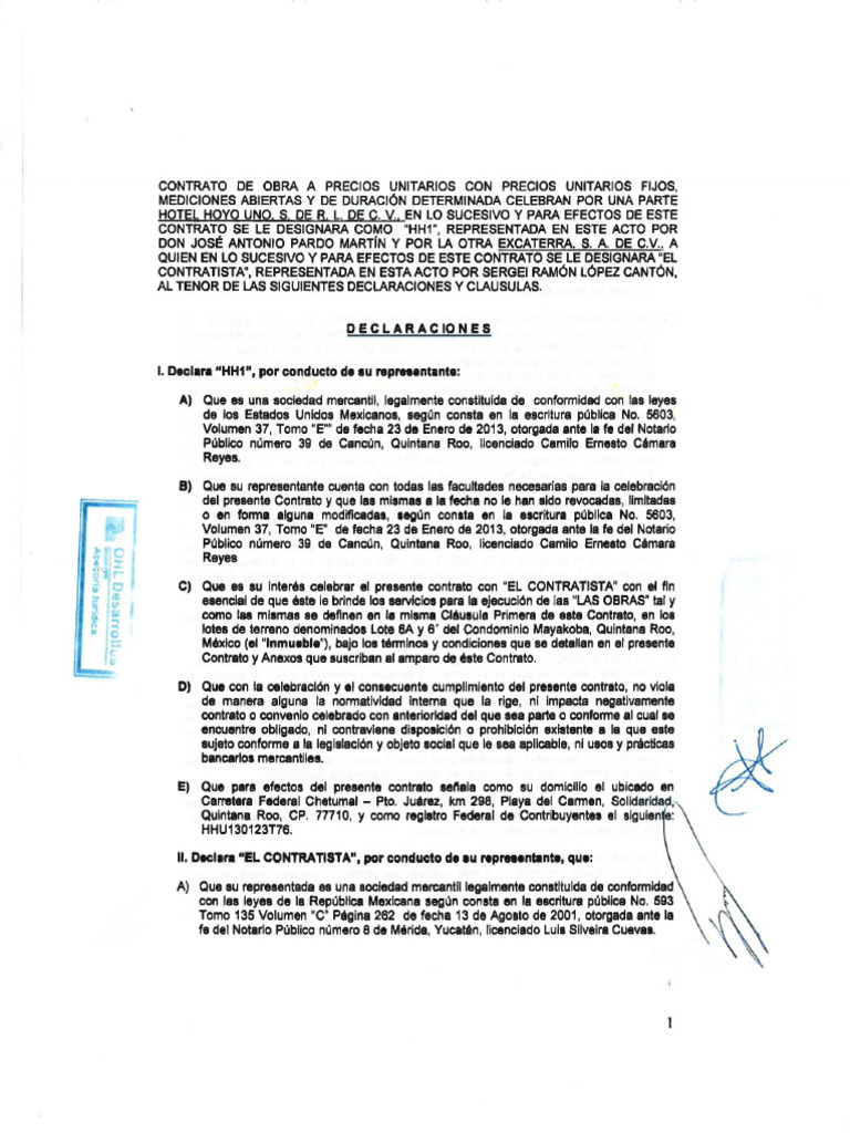 Contrato HH1 - Contratistasss | PDF