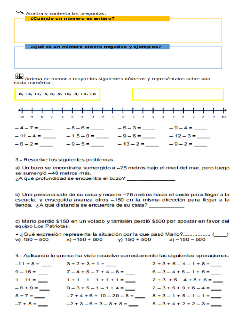 Act. No. Negativos. Tarea 26 de Oct | PDF