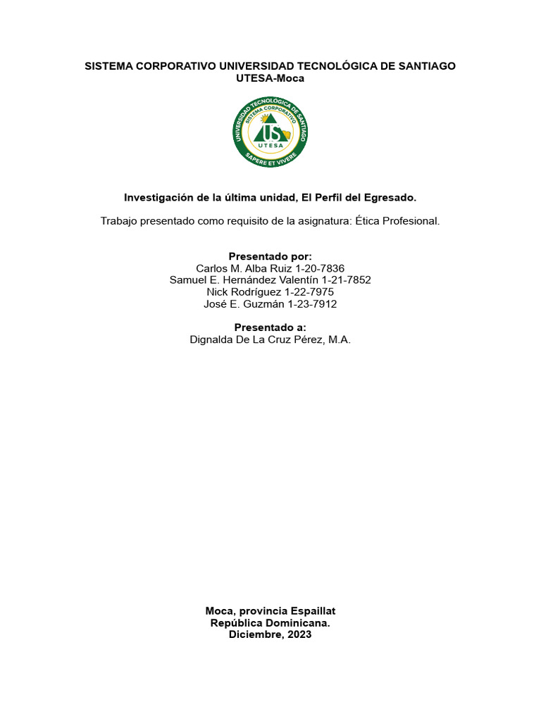 El PERFIL DEL EGRESADO | Descargar gratis PDF | Aprendizaje | Gestión ...