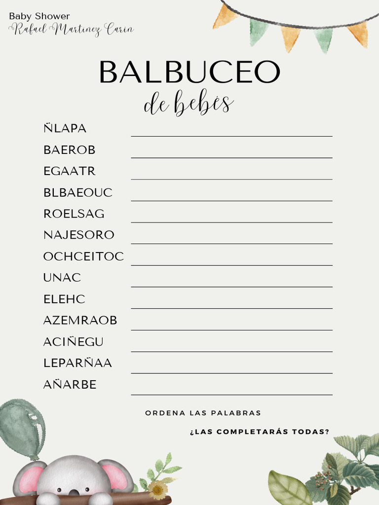 Balbuceo Baby Shower Rafael | PDF