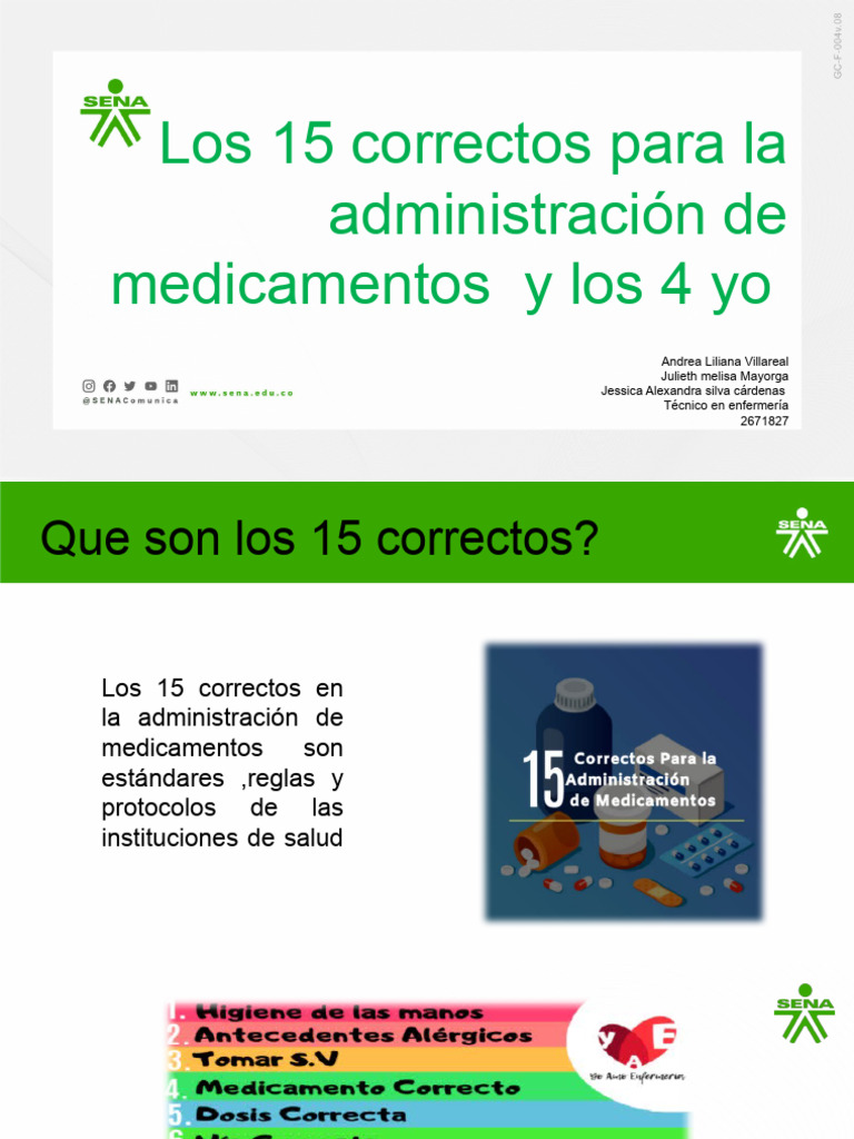 4.los 15 Correctos de Administracion de Medicamentos y Los 4 Yo | PDF ...