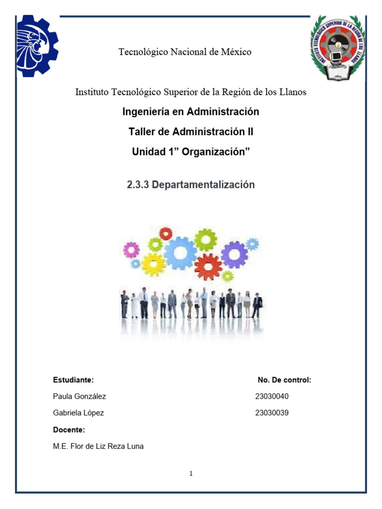 U2 - 2A - 2.3.3 Departamentalización | PDF | Business | Economias