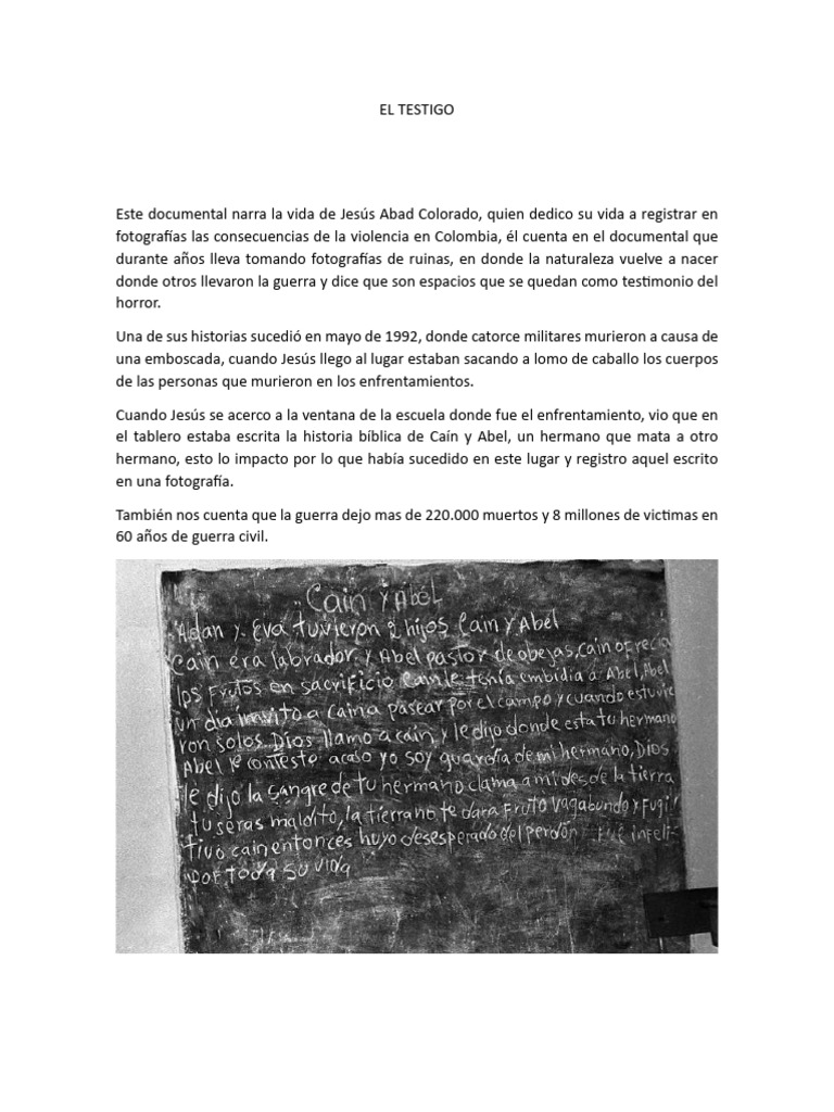 Resumen El Testigo Pdf