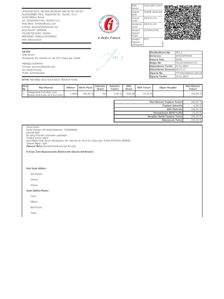 E-Arşiv Fatura | PDF