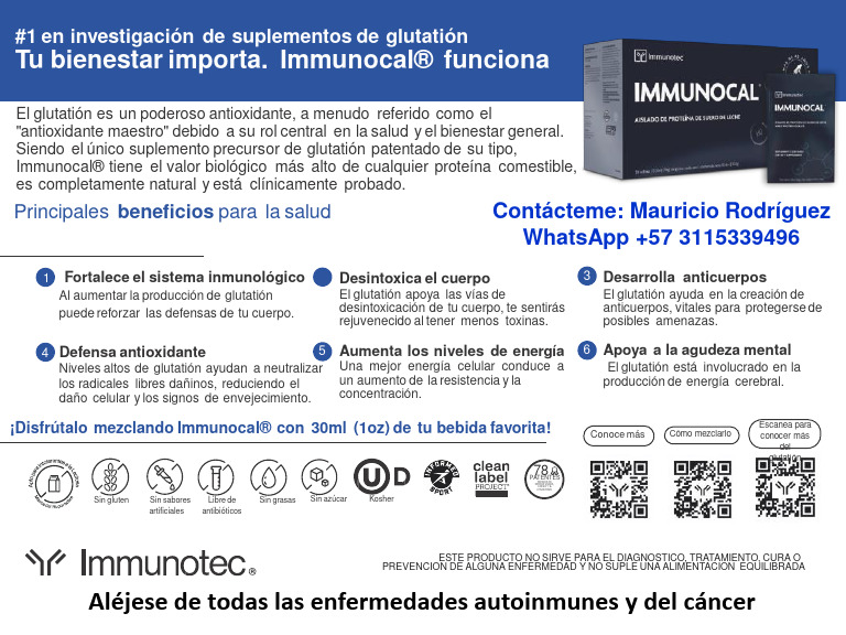 Ficha Immunocal Regular MRA | PDF | Glutatión | Antioxidante