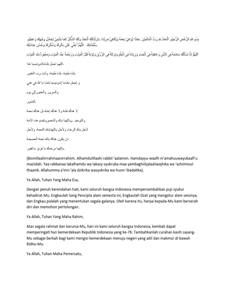 Doa 17 Agustus 2023 | PDF