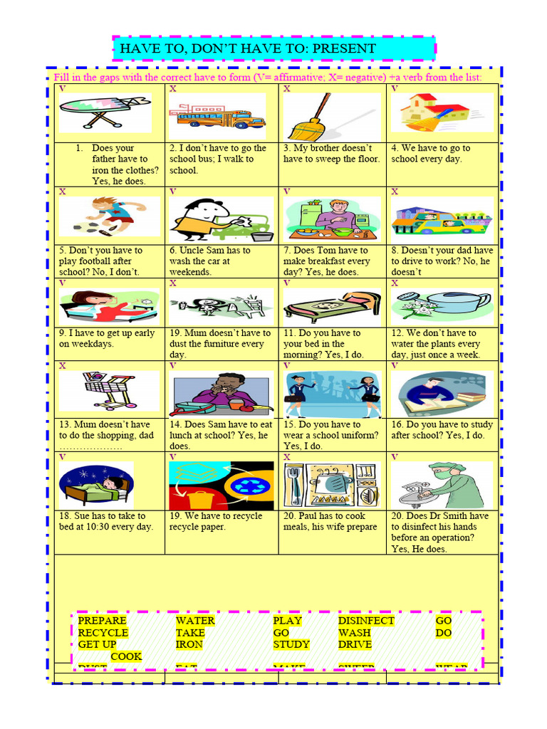Have To Worksheet | PDF | Foods | Meal