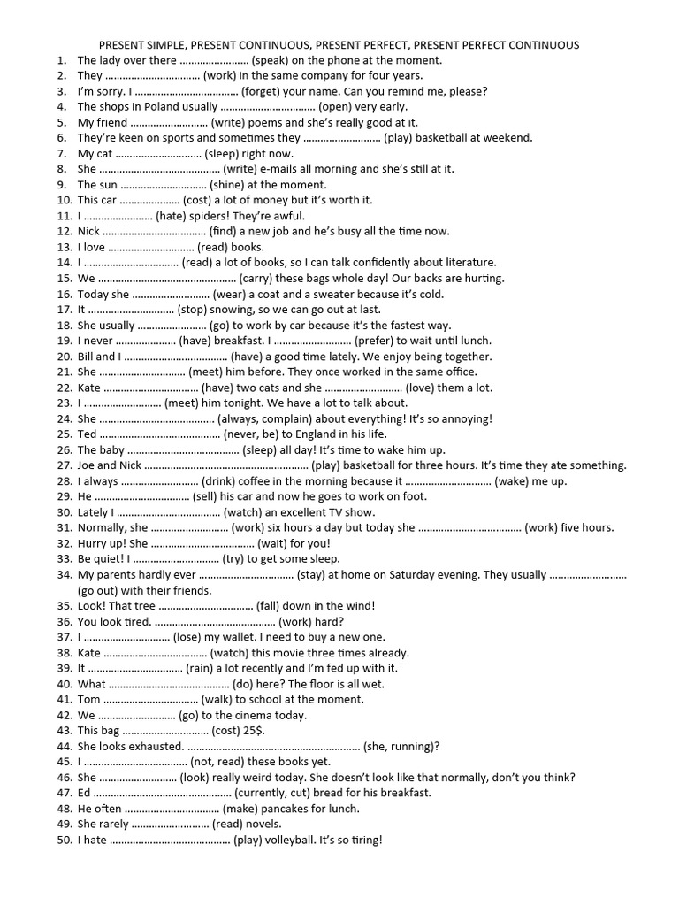 Present Tenses and Irregular Verbs | PDF | Language Mechanics | Grammar