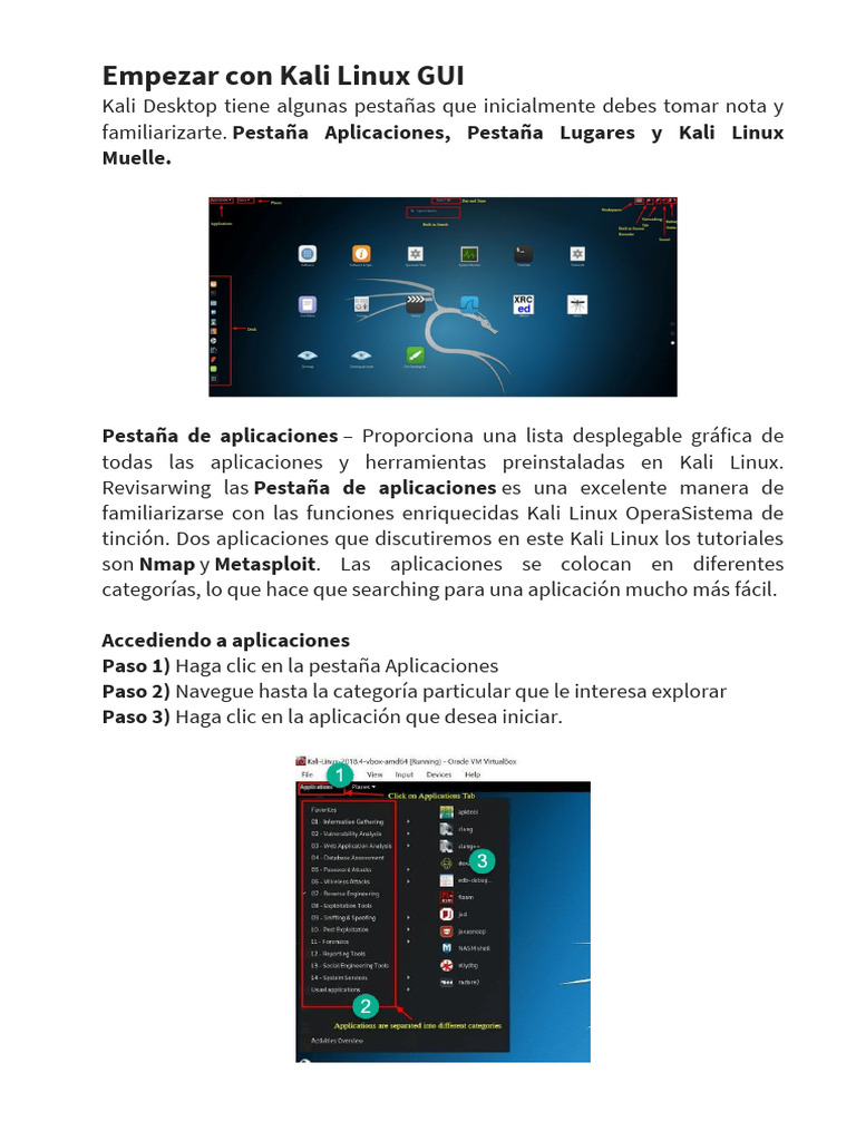 Empezar con Kali Linux GUI | PDF | Dirección IP | Software de la aplicacion