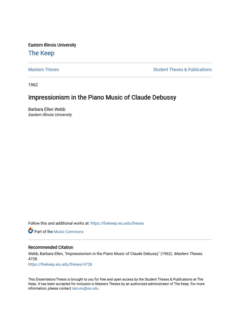 Impressionism in The Piano Music of Claude Debussy | PDF | Scale (Music ...