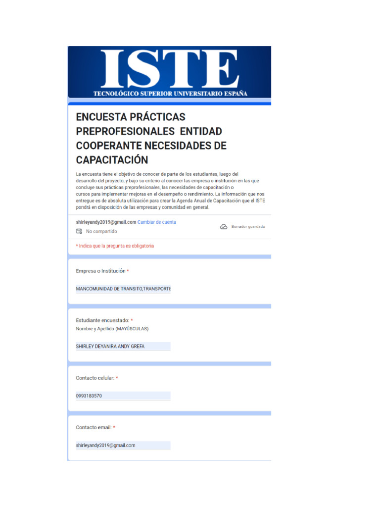 Encuesta Del Estudiante - Iste.2024 | PDF