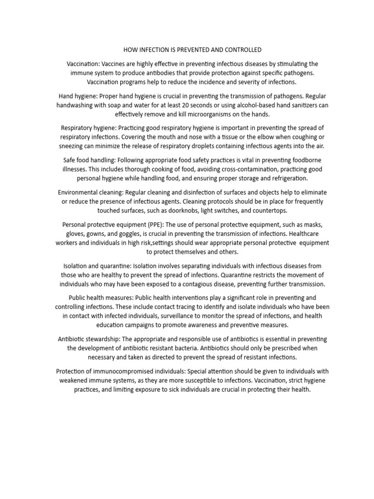 Document | PDF | Infection | Hygiene