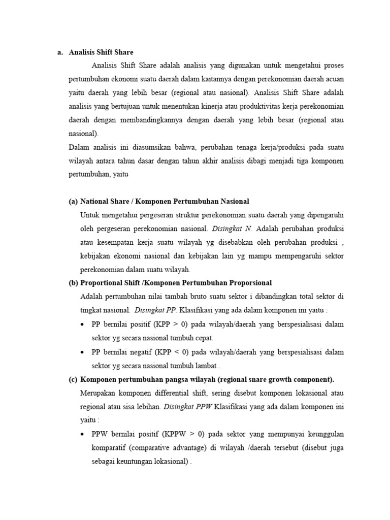 Analisis Shift Share | PDF