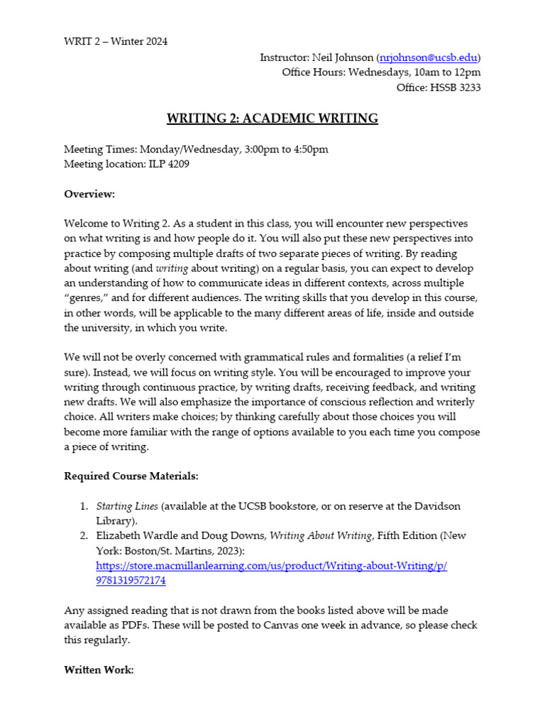 W2 W24 Draft Syllabus-1 | PDF | Plagiarism | Rubric (Academic)