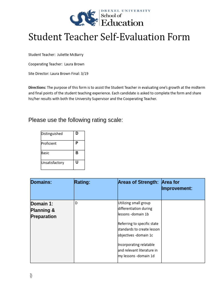 Final Self Evaluation | PDF