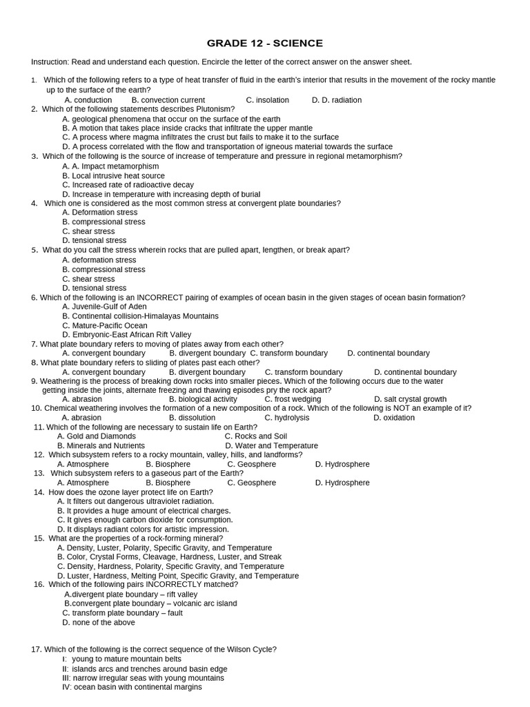 Grade 12 - Science Set A | Download Free PDF | Light | Waves