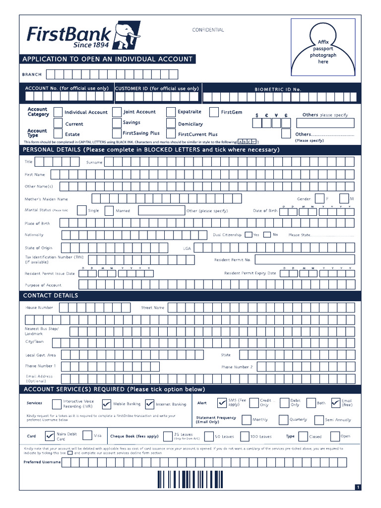 Individual Account Opening Form | PDF