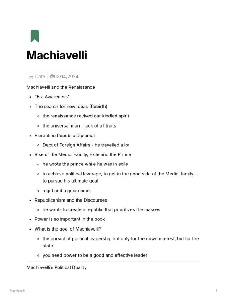 Lesson 6 | PDF | Niccolò Machiavelli | The Prince