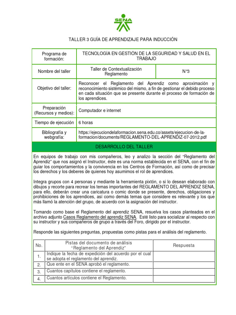 Taller 3 Guía De Aprendizaje Inducción Pdf