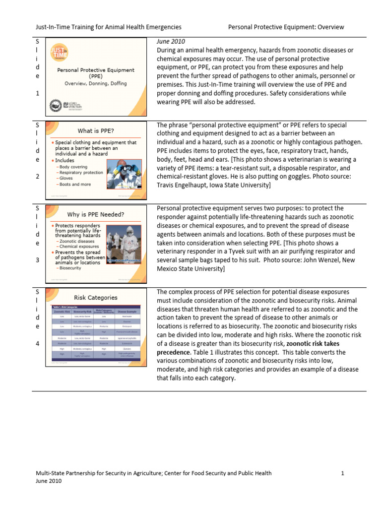 04 Ppe Overview Don Doff Jit PPT Final SPN | PDF | Personal Protective ...