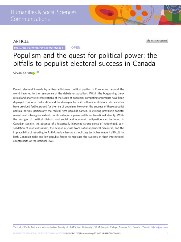 Populism and The Quest For Political Power: The Pitfalls To Populist ...
