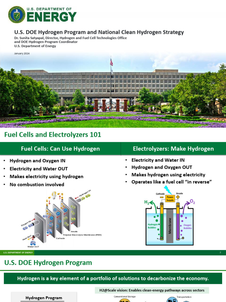 United States Hydrogen Program and National Clean Energy | PDF ...